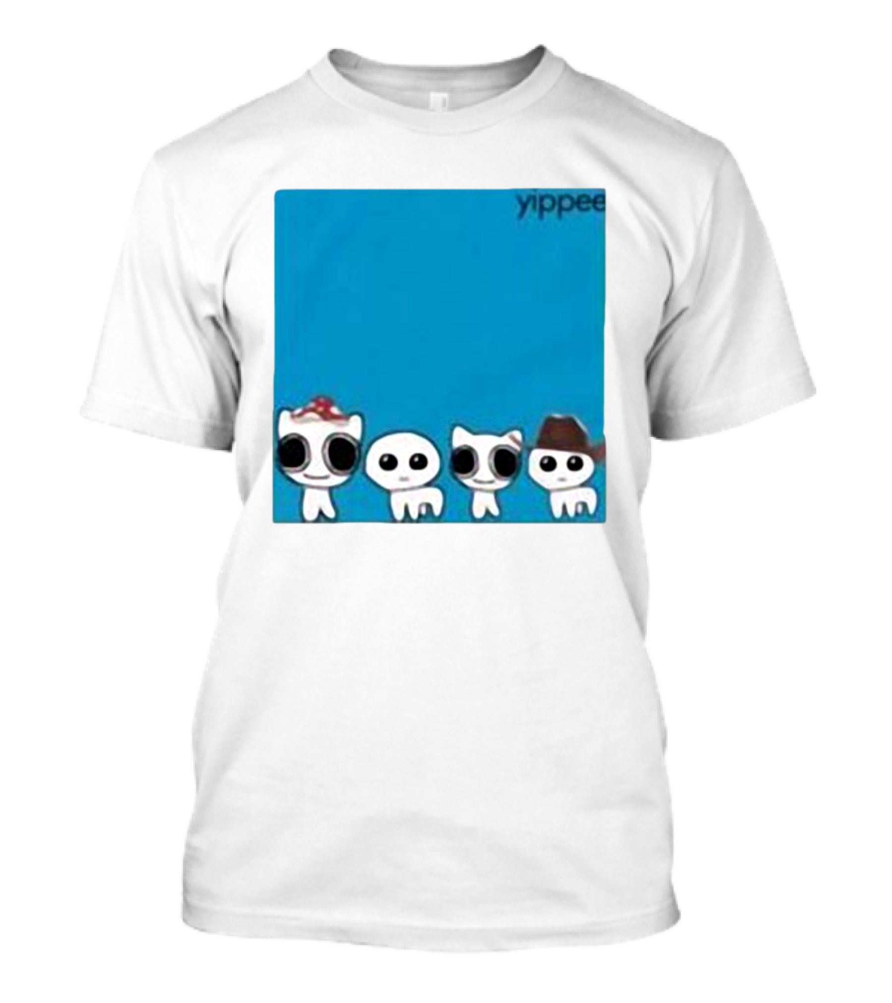 Yippee Cute Cartoon Cats Wearing Hats X Weezer Cringey T-Shirt