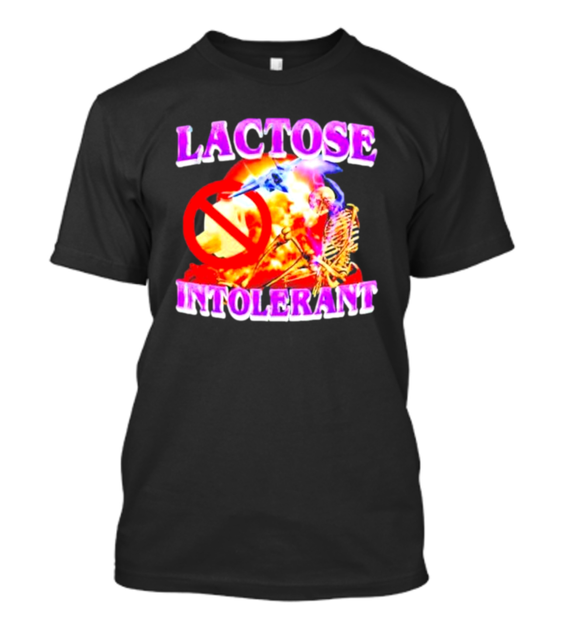 Lactose Intolerant Explosion Skeleton No T-Shirt