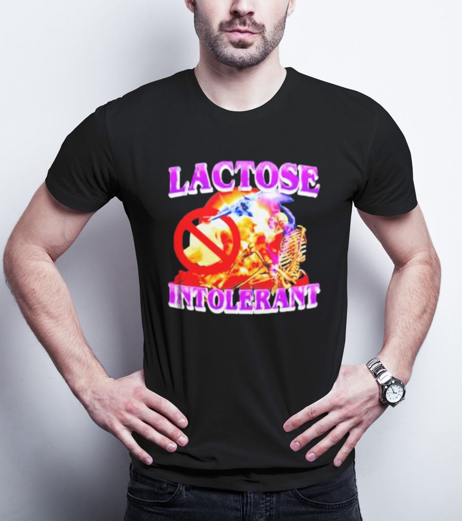 Lactose Intolerant Explosion Skeleton No T-Shirt