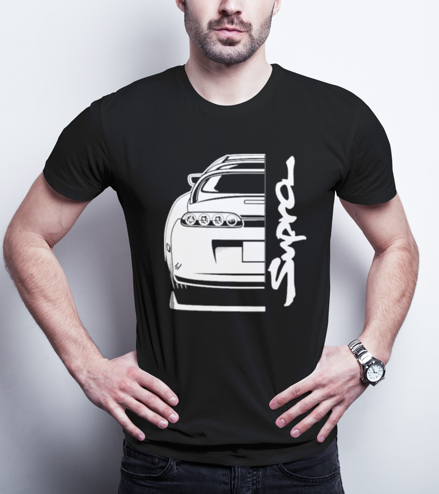 Toyota Supra Mk4 JDM Rear View Supra Text T-Shirt