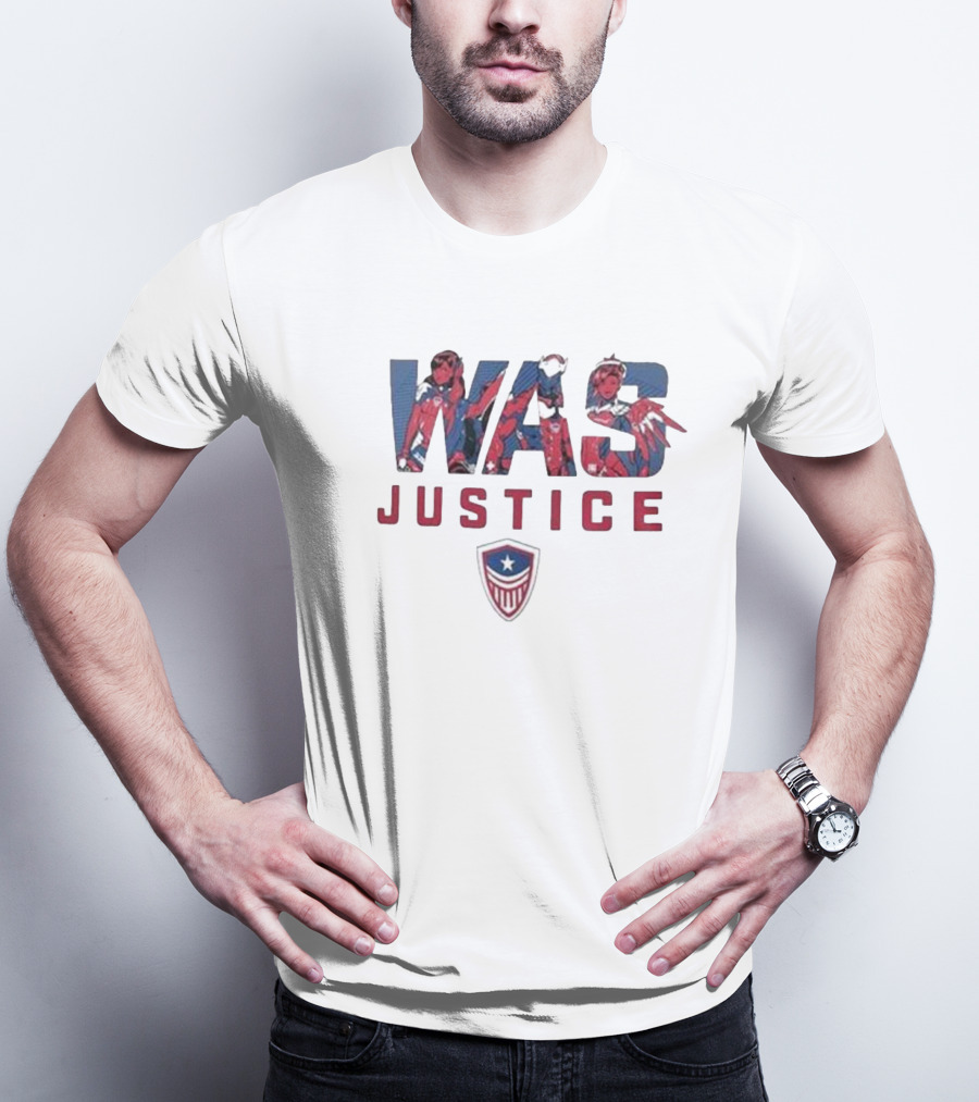Washington Justice City Hero WAS Justice Shield Emblem T-Shirt