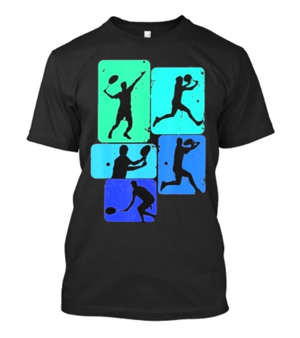 Tennis Player Youth Men Silhouettes In Motion T-Shirt