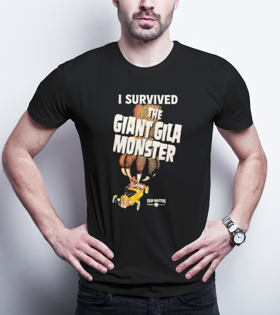 I Survived The Giant Gila Monster Film Masters Vintage Car Scene T-Shirt