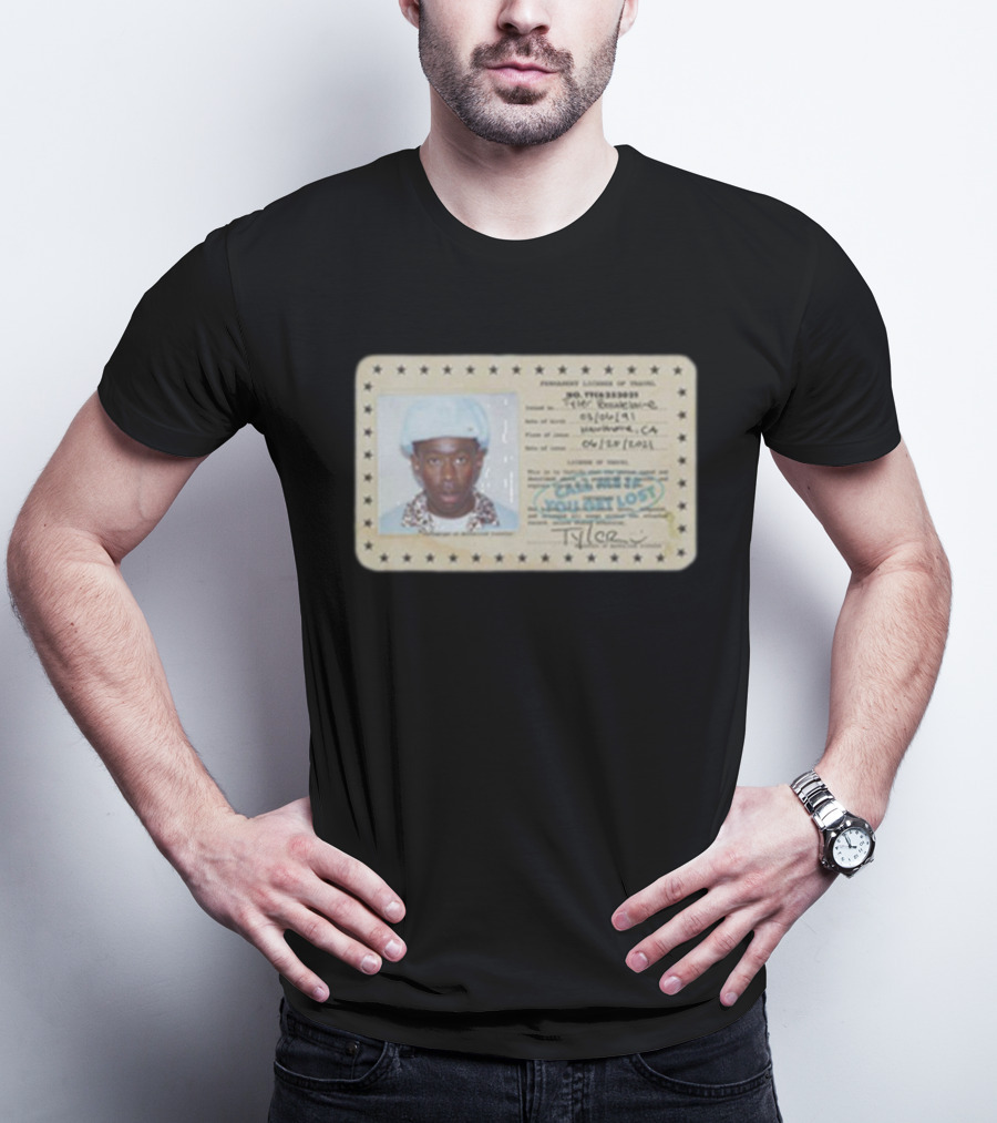 Tyler Call Me If You Get Lost License Card ID With Photograph T-Shirt