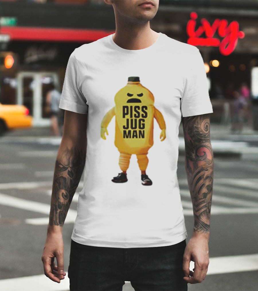 Piss Jug Man Mascot Character With Attitude And Sneakers T-Shirt