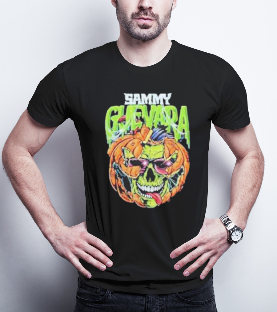 Sammy Guevara Goosebumps Halloween Pumpkin Skull T-Shirt