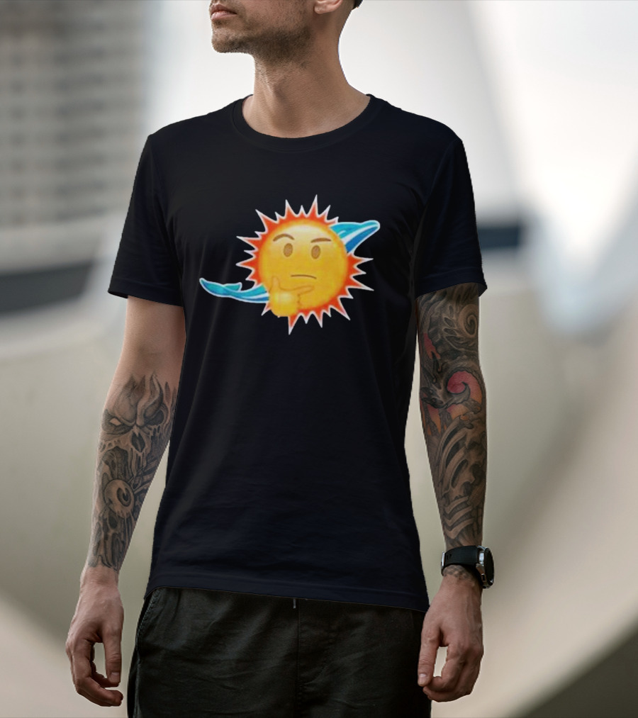 Dolphins Emoji Thinking Miami Sun Dolphins Emoji T-Shirt