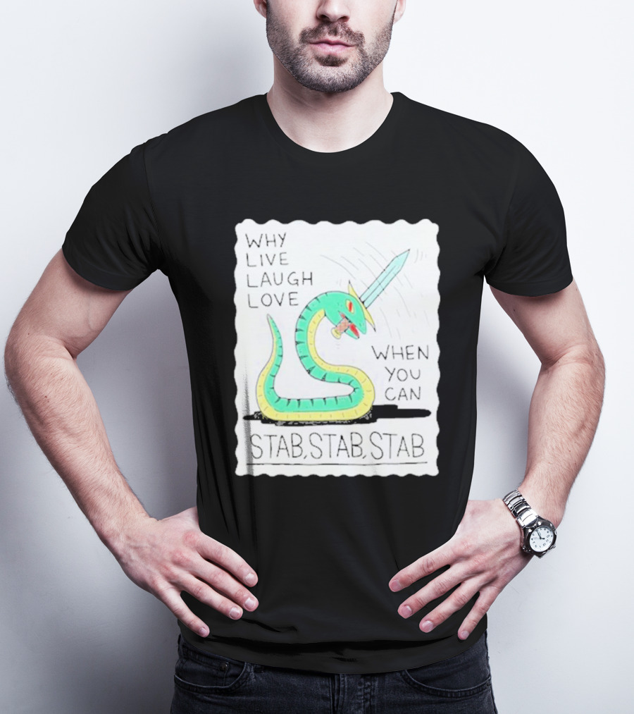 Why Live Laugh Love When You Can Stab Stab Stab Snake With Sword T-Shirt