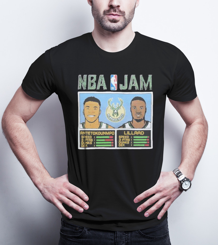 NBA Jam Milwaukee Bucks Antetokounmpo Lillard T-Shirt