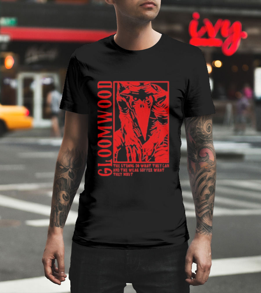Gloomwood The Strong Do What They Can And The Weak Suffer What They Must Red Bird Mask T-Shirt