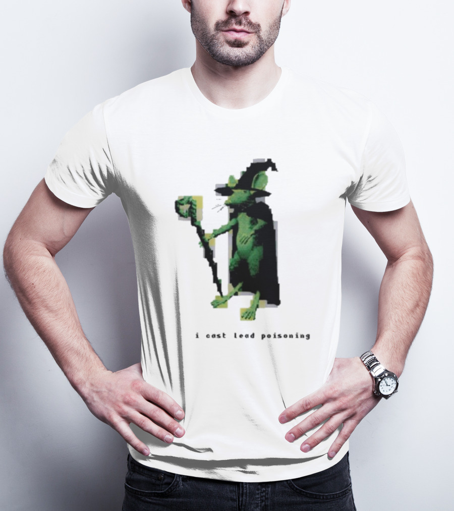 I Cast Lead Poisoning Green Pixel Art Wizard Mouse T-Shirt