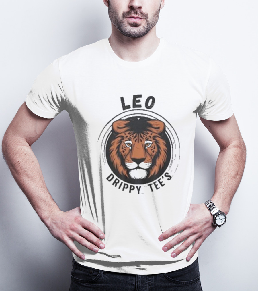 LEO Drippy Tee’s Fierce Lion Head T-Shirt