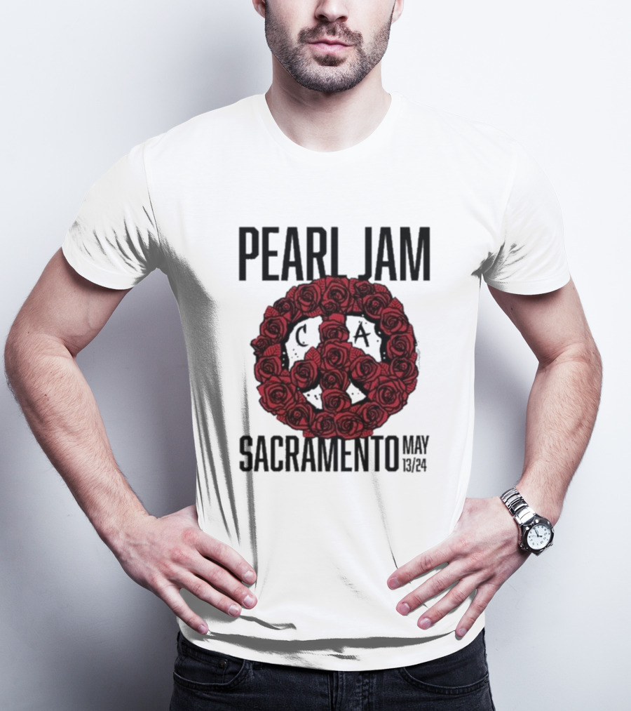 Pearl Jam Sacramento May 13 24 Roses Peace T-Shirt
