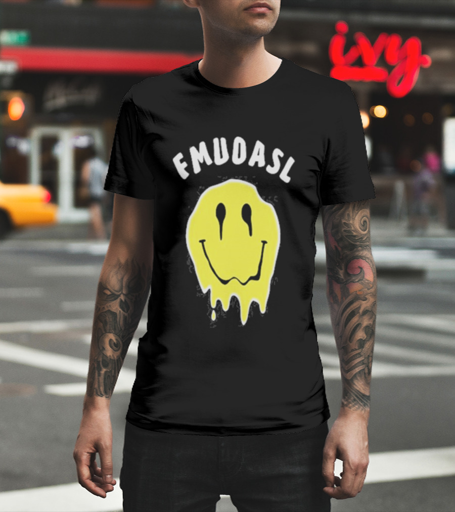 FMUOASL Dripping Smiley Face T-Shirt