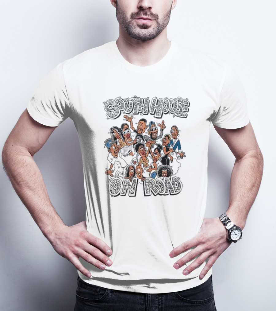 Freakorico South House On Road Cartoon Characters T-Shirt
