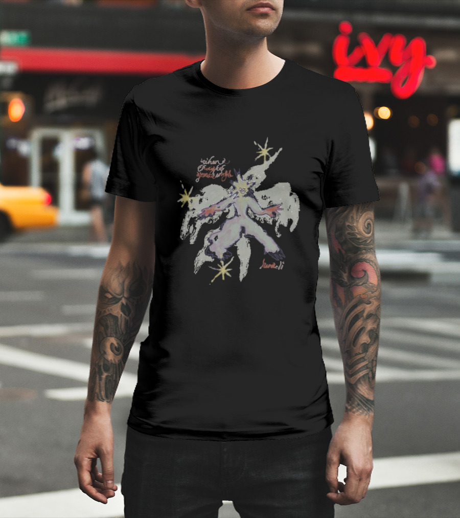 Luna Li Grow Wings Enchanted Mystical Figure With Stars T-Shirt