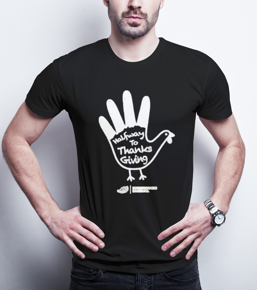 Rubberducks Halfway To Thanksgiving Hand Turkey T-Shirt