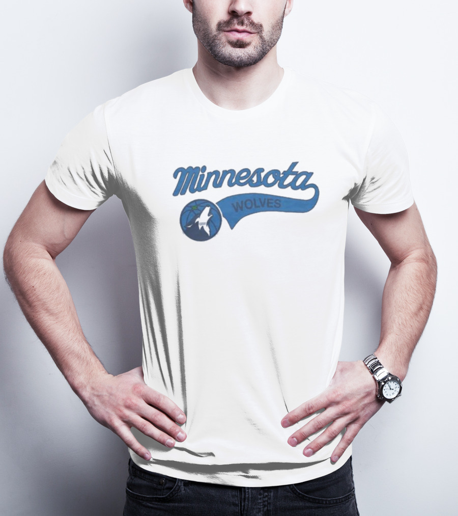 Minnesota Wolves Basketball Logo Script T-Shirt
