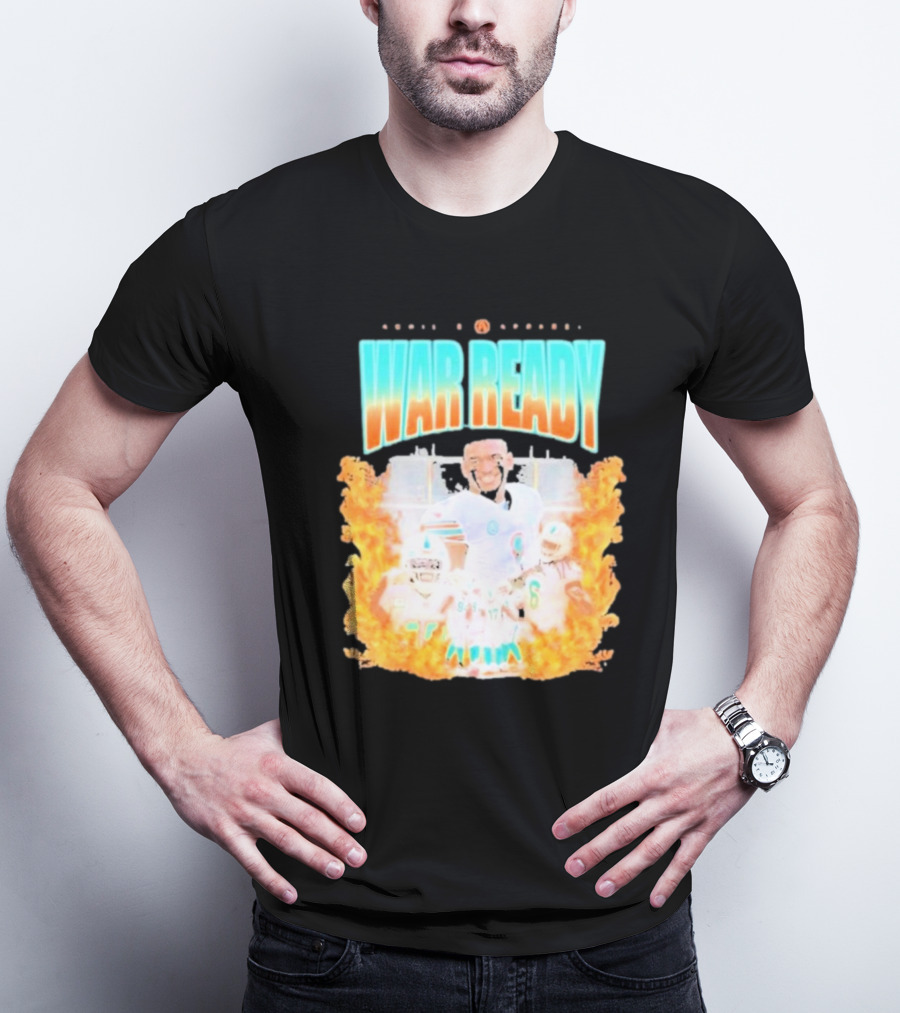 Waddle And Associates War Ready Miami Football Flame Burst T-Shirt