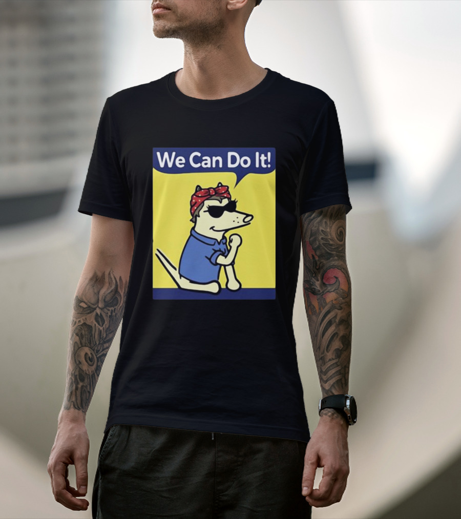 We Can Do It Teddy The Dog Rosie The Riveter T-Shirt
