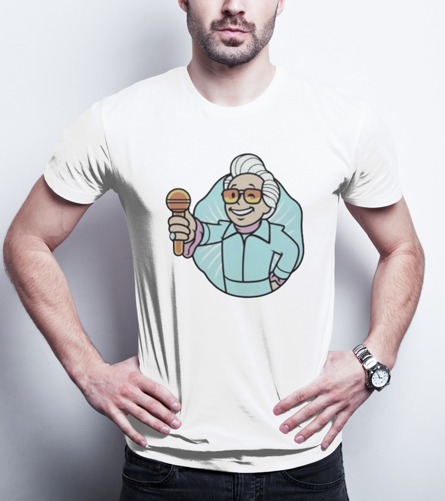 Vault Boy Style Character With Microphone Named Baby Billy T-Shirt