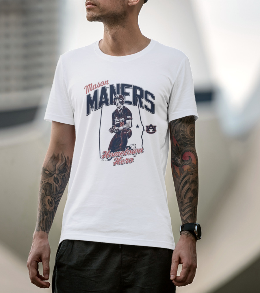 Mason Maners Hometown Hero Auburn 21 Baseball Legend T-Shirt