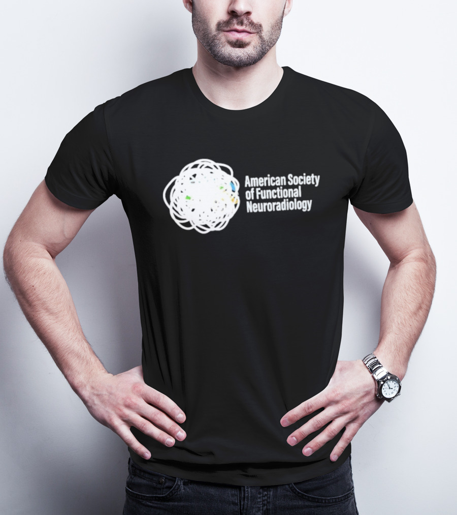 American Society Of Functional Neuroradiology Logo With Abstract Brain T-Shirt