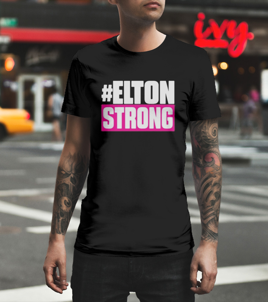 EltonStrong Pink And White Bold Text Design For Bayley Fans T-Shirt