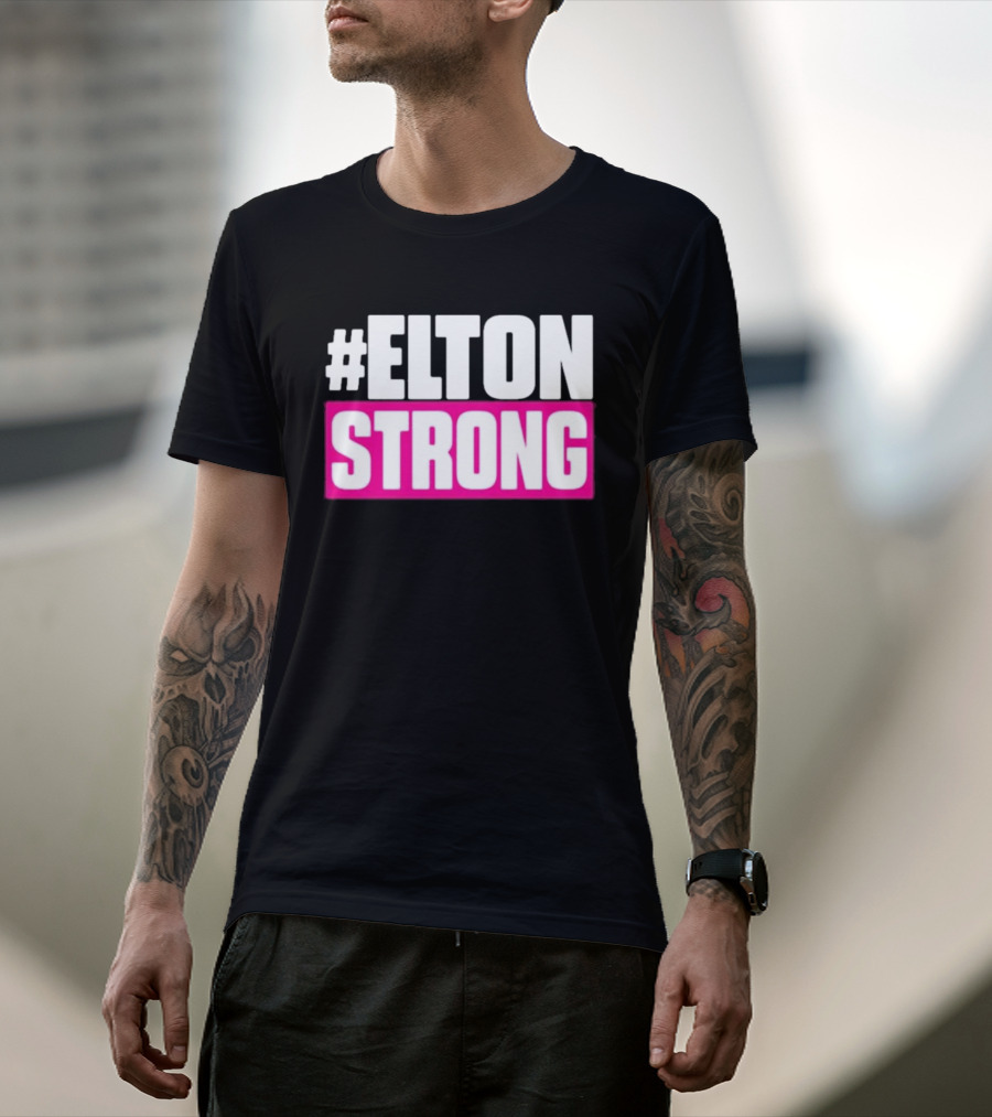EltonStrong Pink And White Bold Text Design For Bayley Fans T-Shirt