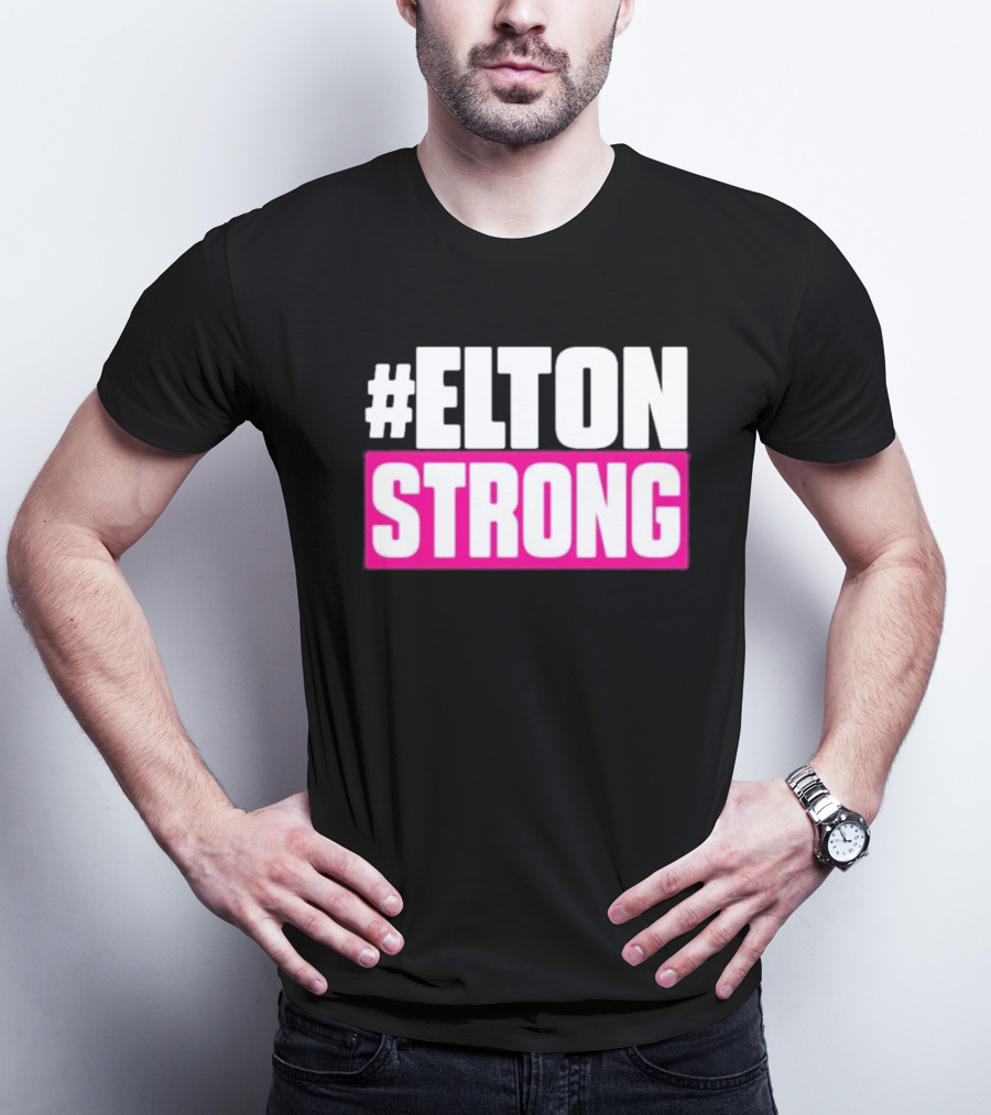 EltonStrong Pink And White Bold Text Design For Bayley Fans T-Shirt