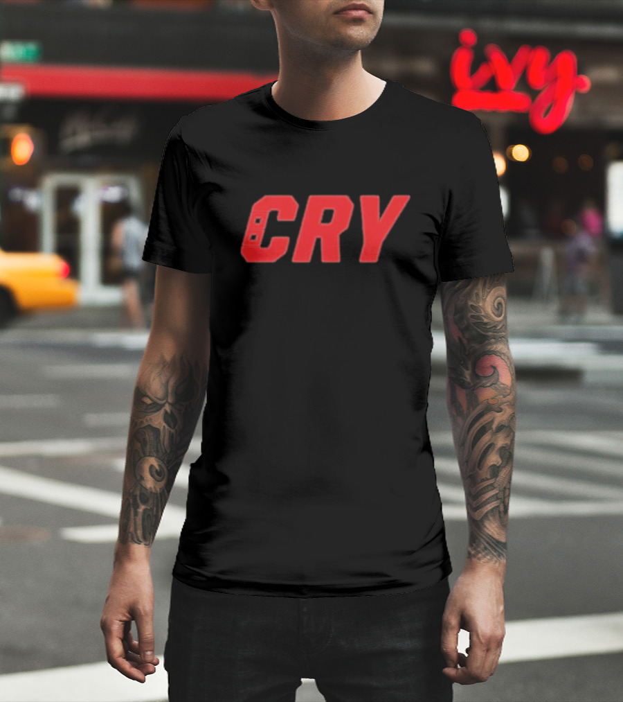 Checkered Flags Cry Cause Chaos Red Bold Symbol T-Shirt