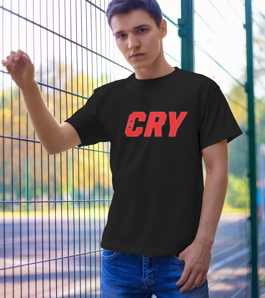 Checkered Flags Cry Cause Chaos Red Bold Symbol T-Shirt