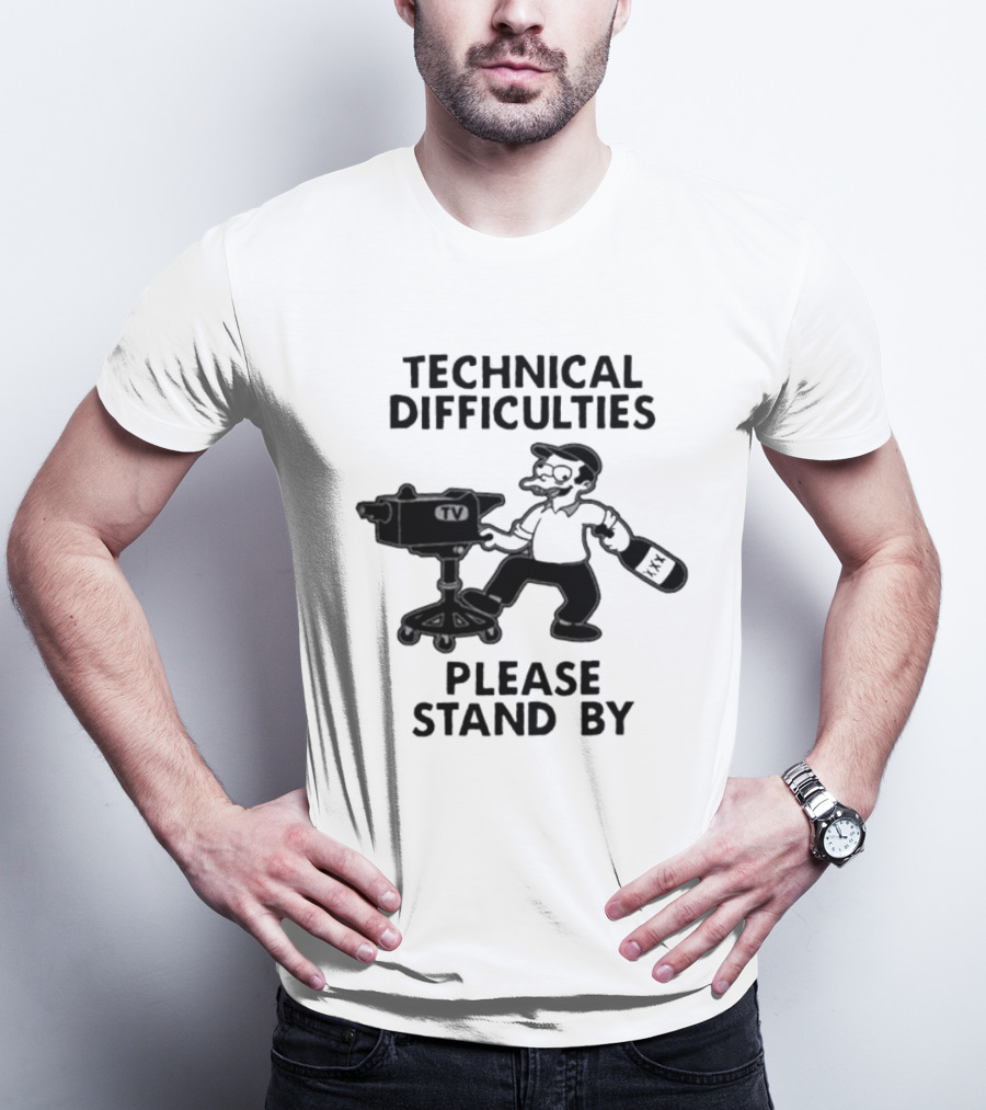 Technical Difficulties Please Stand By Camera Man TV T-Shirt