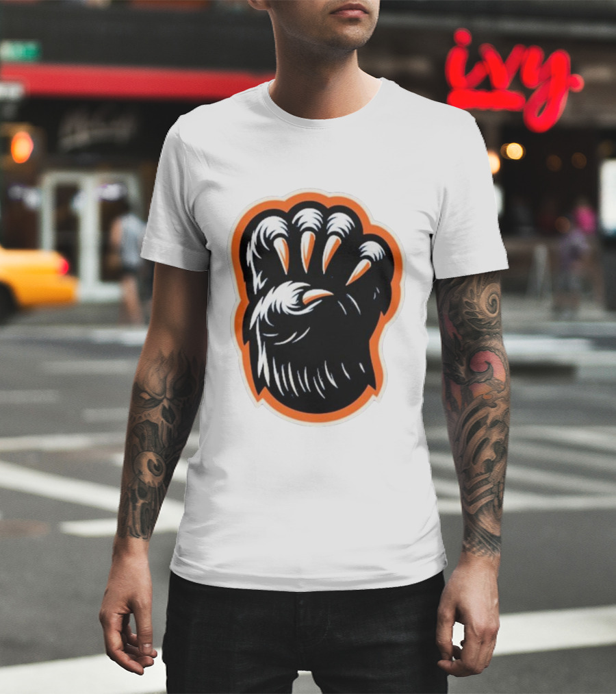 The Claw Foot Horror Paws Black Orange T-Shirt