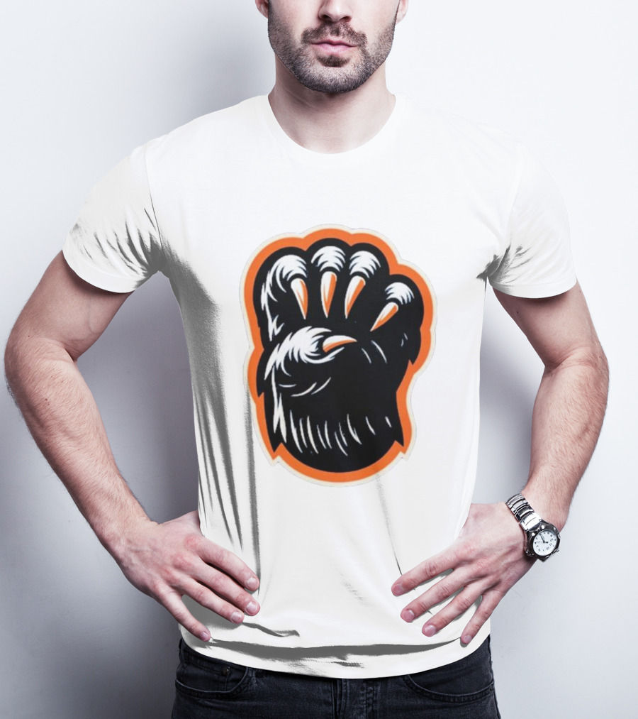 The Claw Foot Horror Paws Black Orange T-Shirt