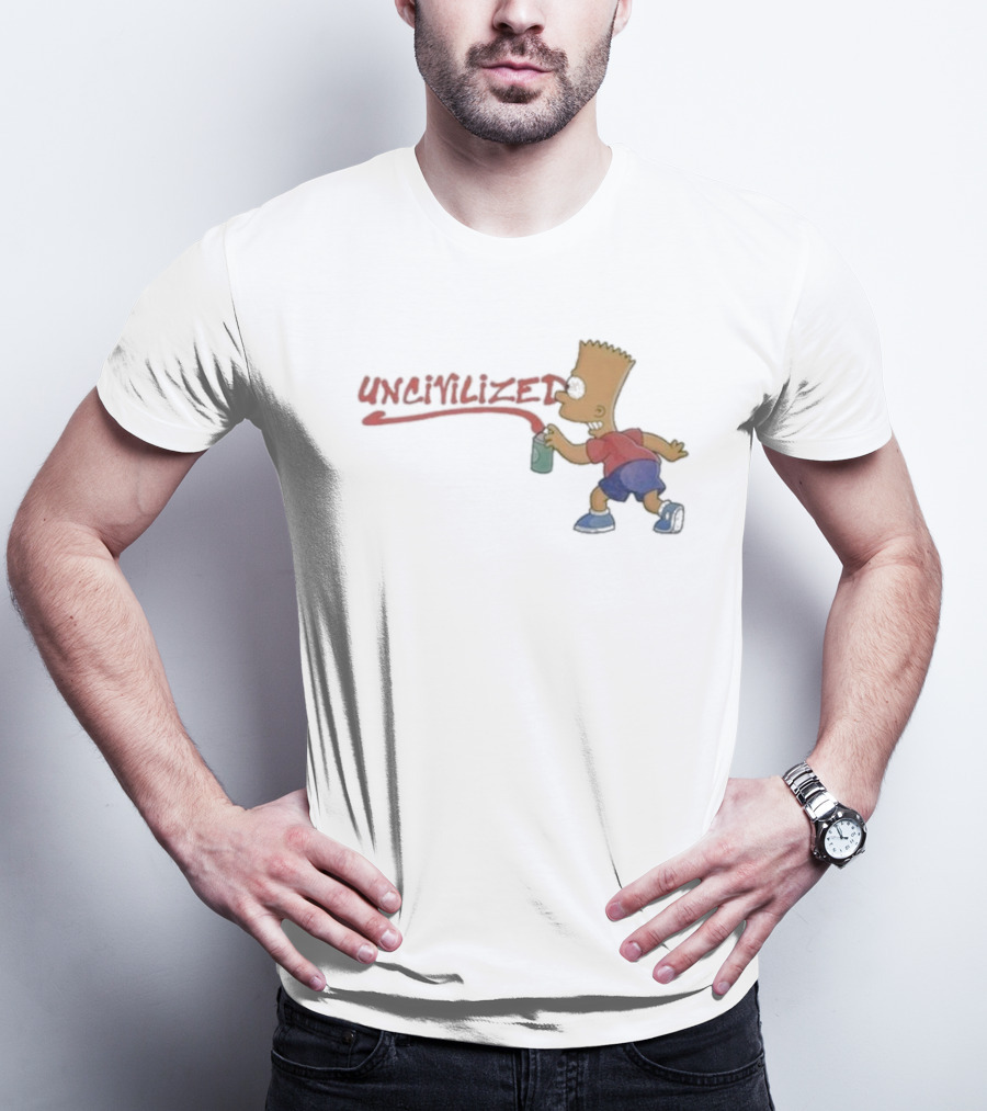 Uncivilized El Barto Graffiti Spray Can Iconic Character T-Shirt