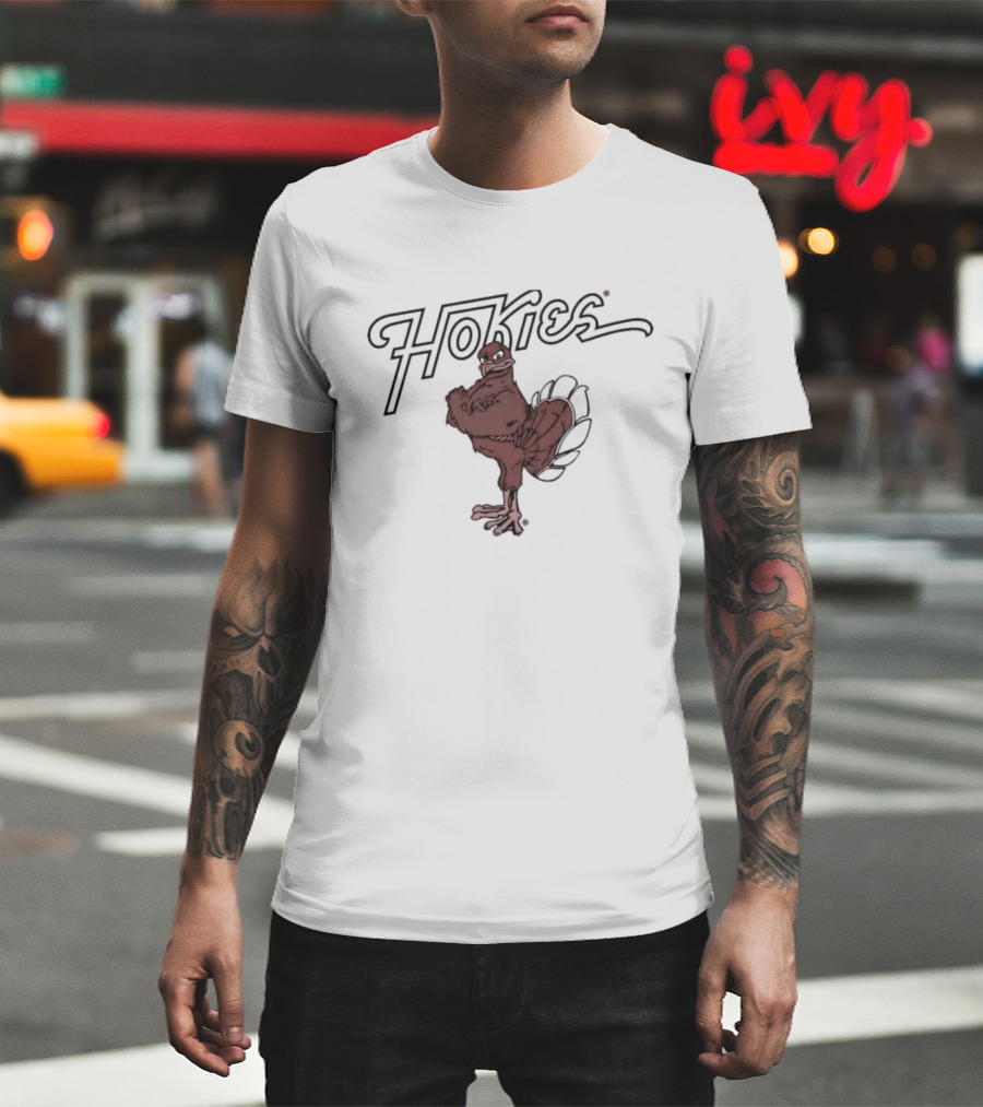 Virginia Tech Hokies Orange Hokie Bird T-Shirt