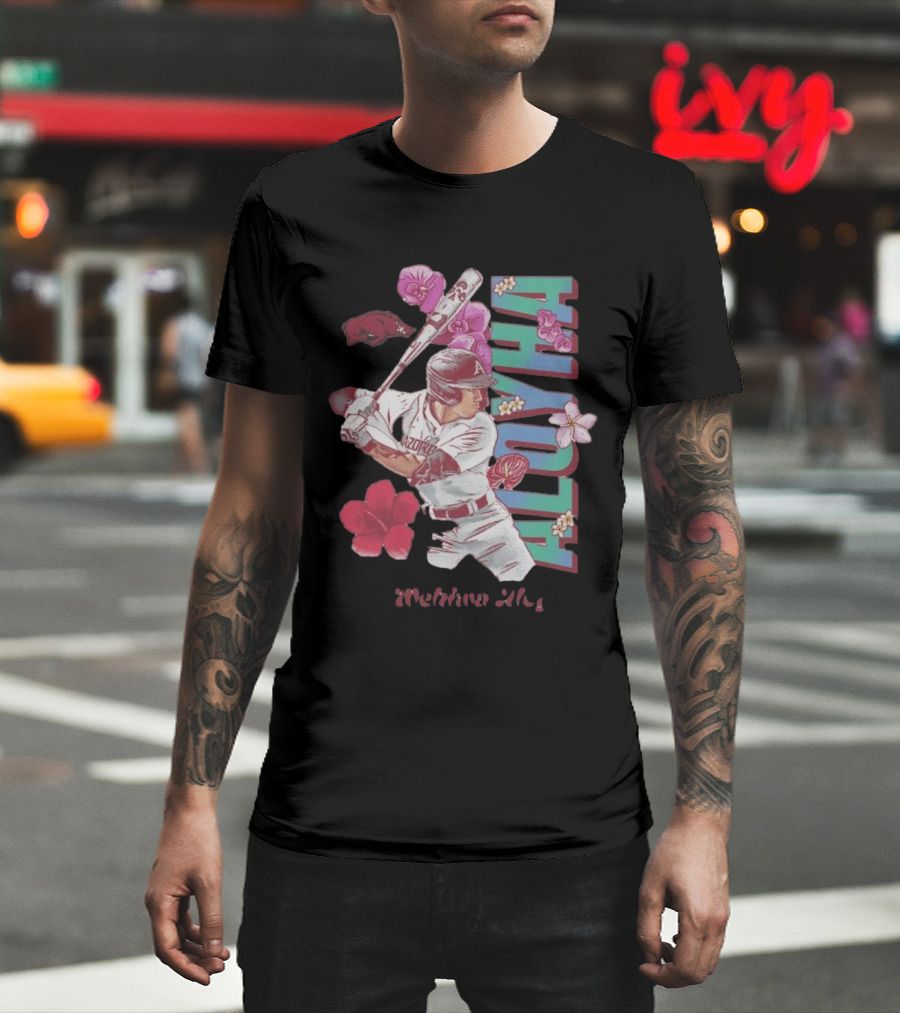 Wehiwa Aloyha Aloy Arkansas Baseball Flowers T-Shirt