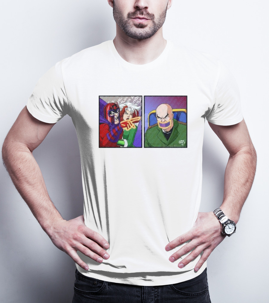 Magneto And Xavier Meme Panel With Pointing Gesture T-Shirt
