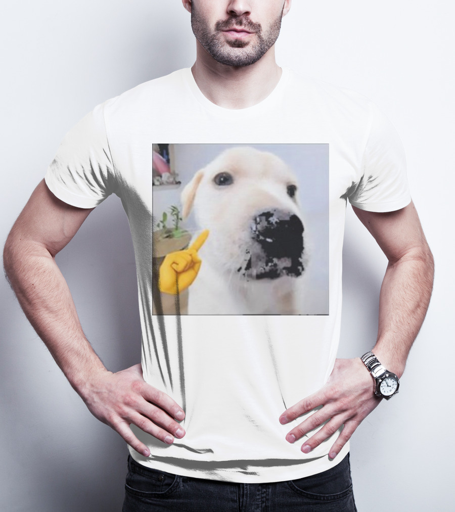 Mewing Cringe Cute Dog Meme Emoji Interaction T-Shirt
