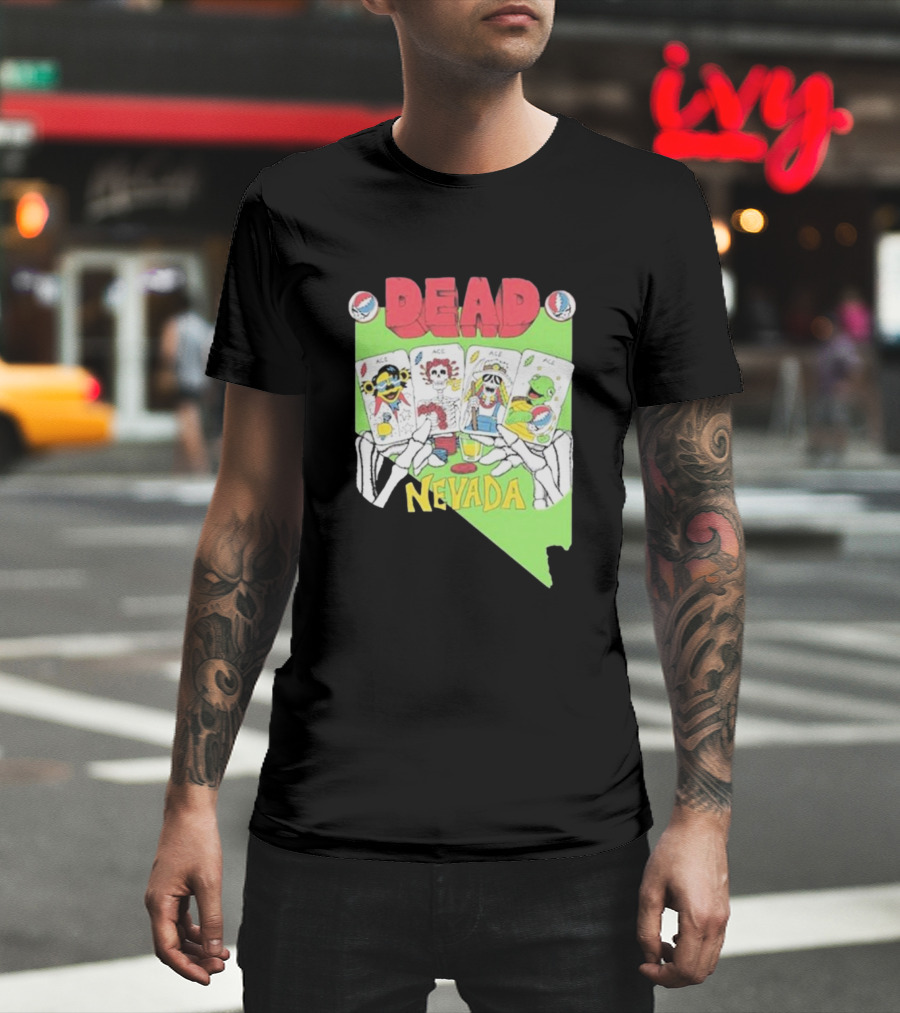 Dead Nevada United States Playing Cards Skeleton Hands T-Shirt
