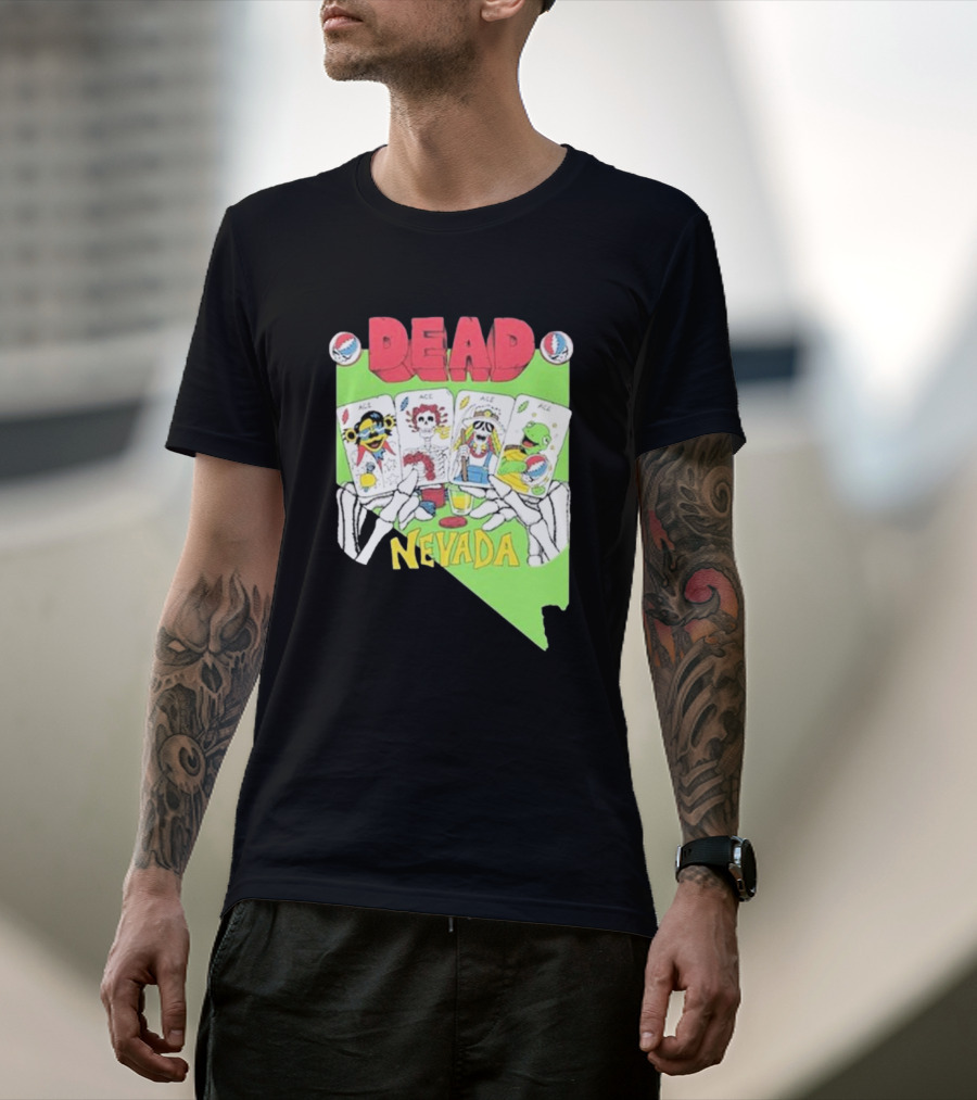 Dead Nevada United States Playing Cards Skeleton Hands T-Shirt
