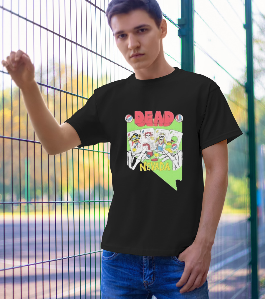 Dead Nevada United States Playing Cards Skeleton Hands T-Shirt