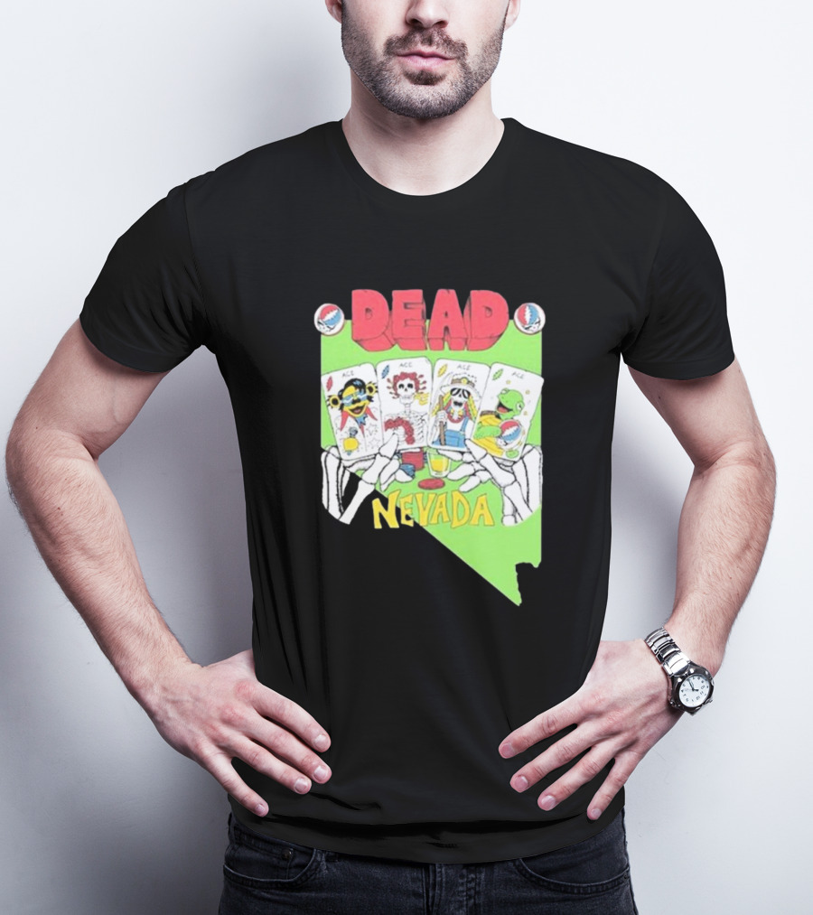 Dead Nevada United States Playing Cards Skeleton Hands T-Shirt