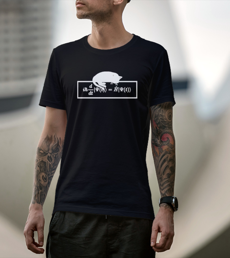 Schrodinger Equation Cat Quantum Physics Humor Psi Function T-Shirt