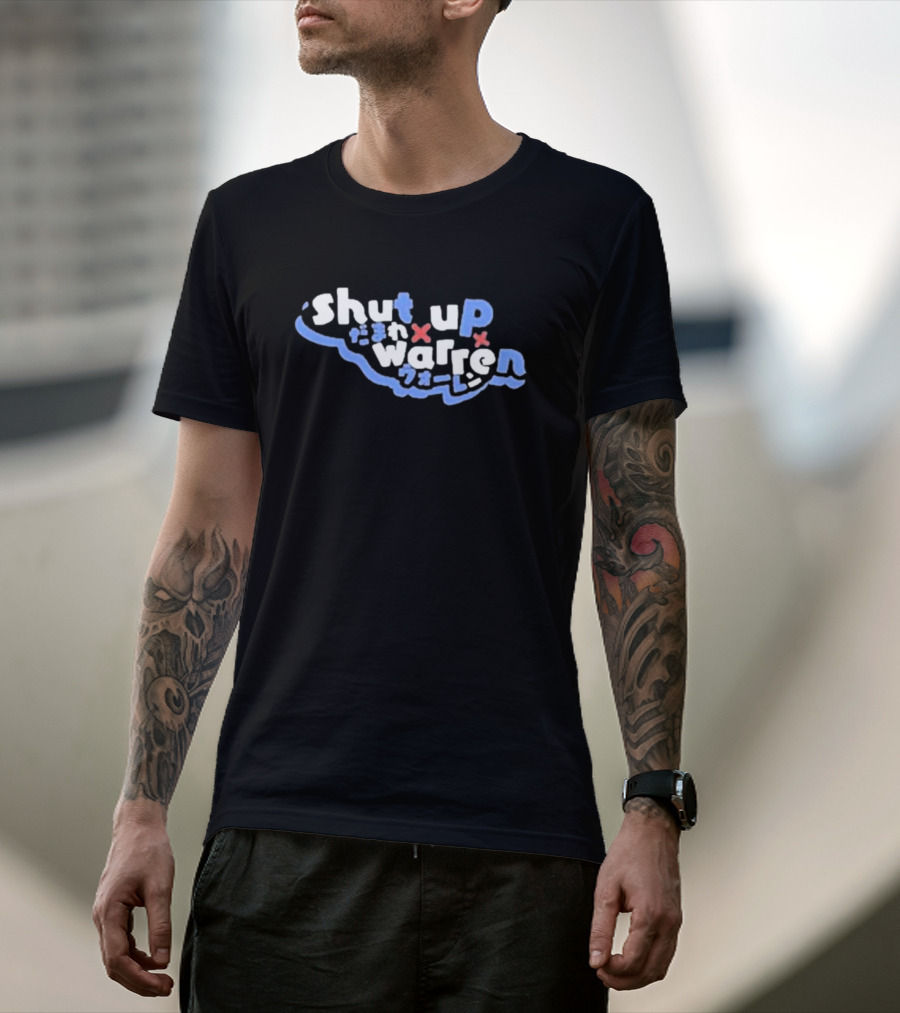 Shut Up Warren Japanese Text T-Shirt