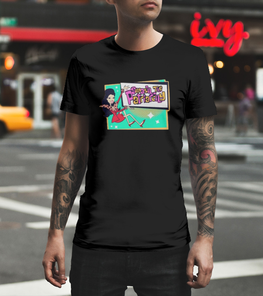 Smash The Patriarchy Retro Comic Style Woman Empowerment T-Shirt