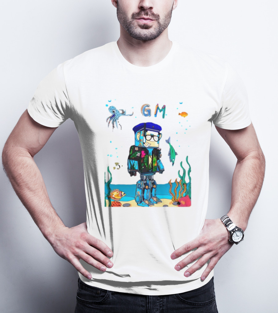 Marine Policeman NFT Robot Monkey Underwater Scene GM T-Shirt