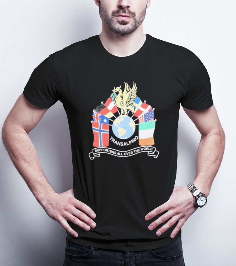 Transalpino Global Supporters With Flags And Globe Emblem T-Shirt