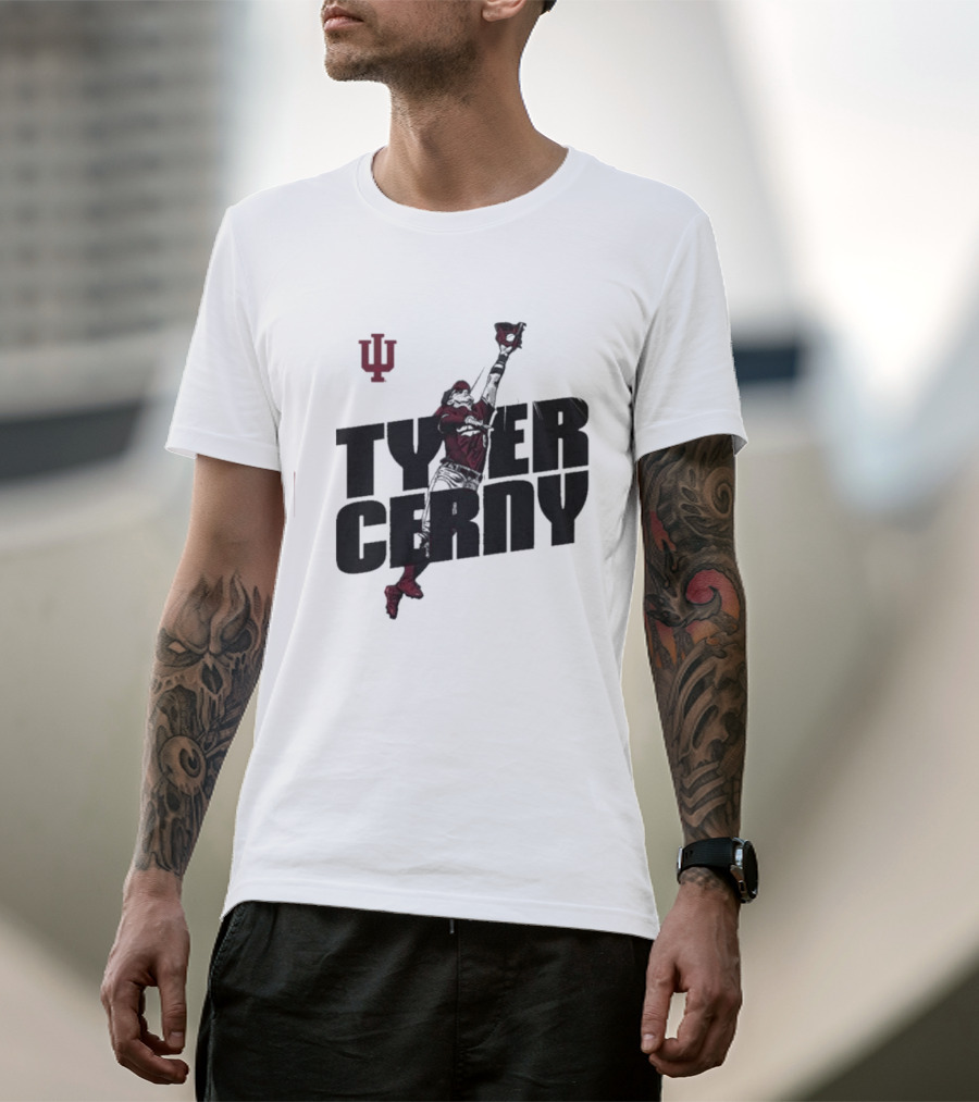 Tyler Cerny Baseball Indiana University Jumping Catch T-Shirt